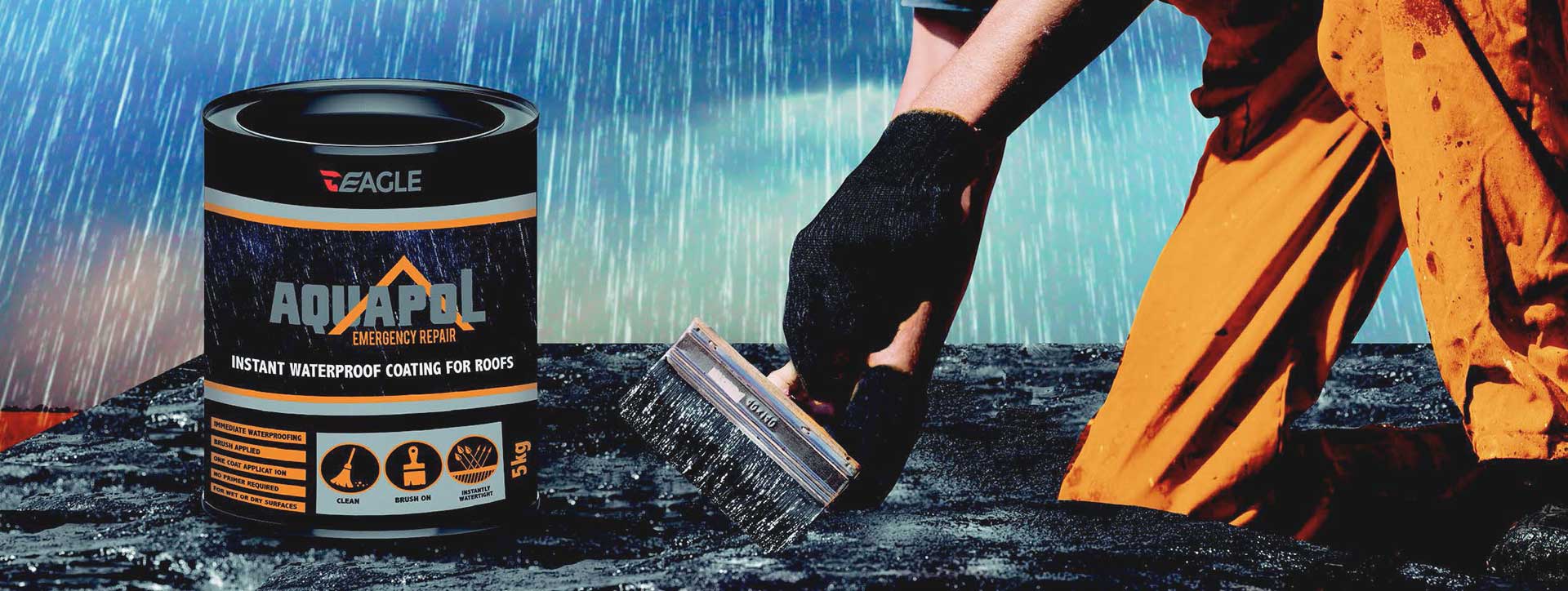 Aquapol Emergency Repair, Instant Waterproof coating for roofs
